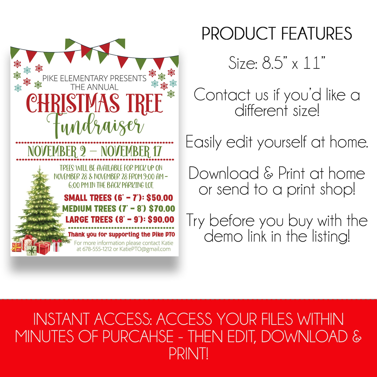 EDITABLE Christmas Tree Fundraiser Flyer Christmas Tree Sale - Etsy