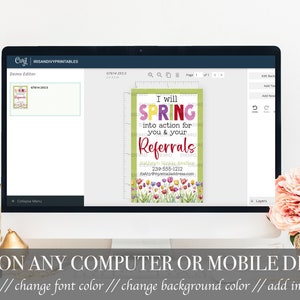 EDITABLE Spring Marketing Referral Treat Tags | Spring Flower Marketing ...