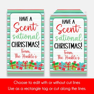 EDITABLE Have a Scentsational Christmas Gift Tag | Candle Gift Tag ...