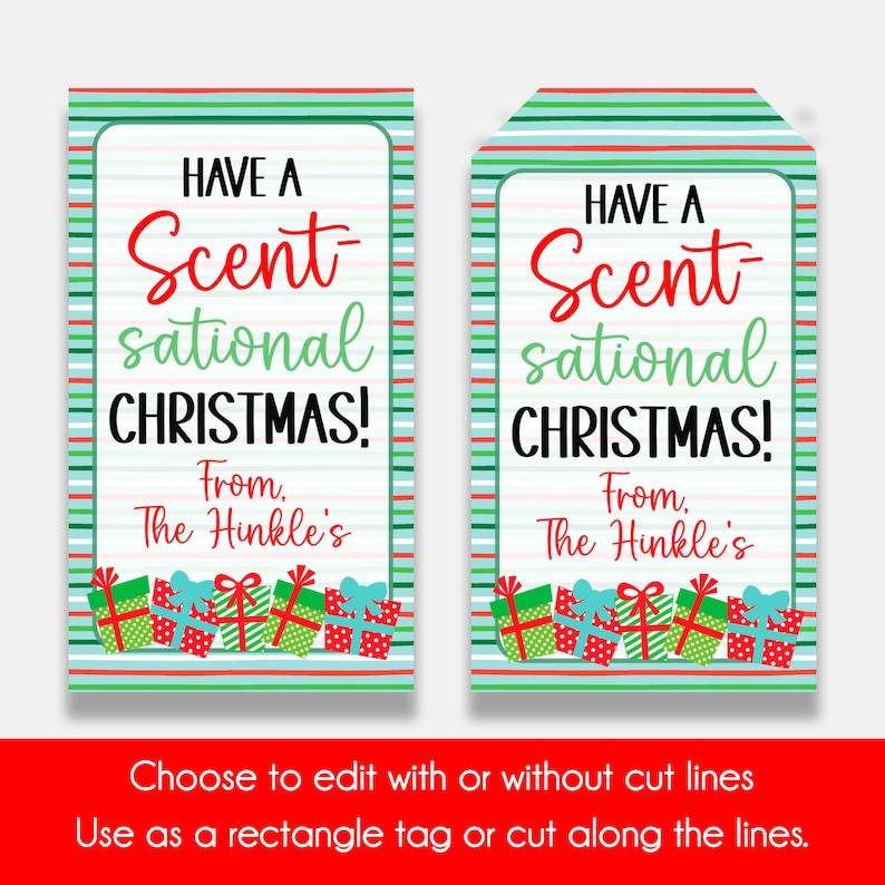 EDITABLE Have a Scentsational Christmas Gift Tag Candle Gift - Etsy