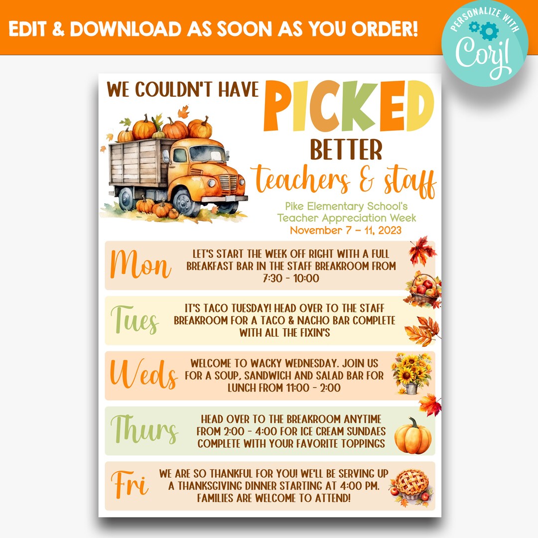 EDITABLE We Couldn't Have Picked Better Teachers and Staff Appreciation ...