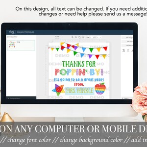 Editable Thanks for Poppin' by Welcome Back to School Tags | Pop It ...