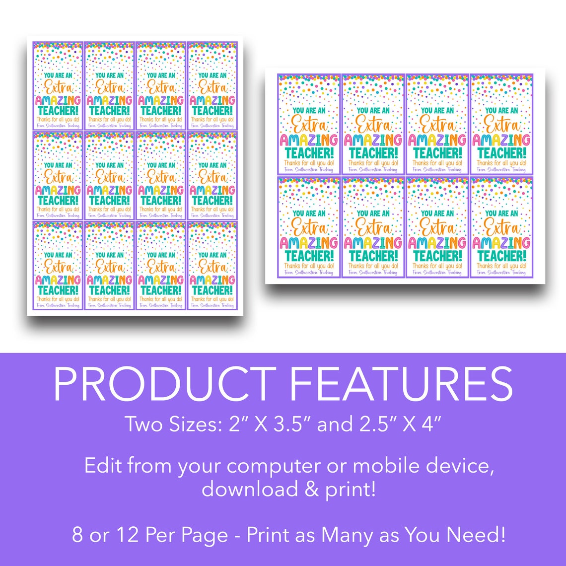 EDITABLE You're an Extra Amazing Teacher Appreciation Treat Tags ...