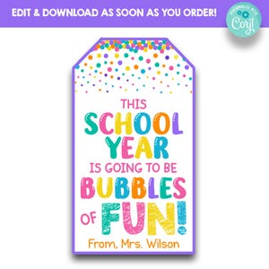EDITABLE Pastel This Year is Going to Be Bubbles of Fun Back to School ...