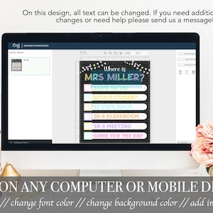 EDITABLE Where is the Teacher Sign Pastel Chalkboard Where is the ...