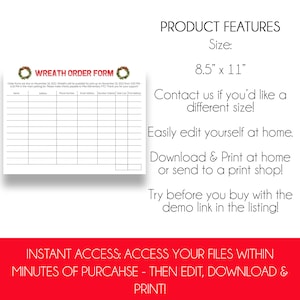 EDITABLE Holiday Wreath Fundraiser Flyer | Wreath Sale Flyer With BONUS ...