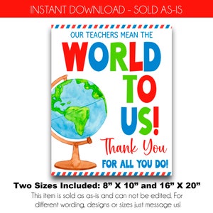 INSTANT DOWNLOAD | Plane Awesome Teacher Appreciation Week Signs ...