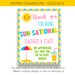 INSTANT DOWNLOAD | Thank You for Being Sun-sational Teachers & Staff ...