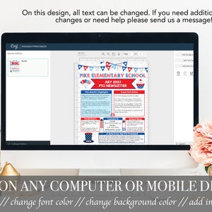 EDITABLE PTO School Newsletter July PTA Newsletter Template Printable ...