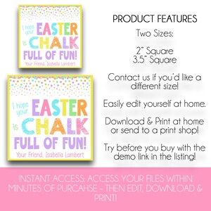 EDITABLE I Hope Your Easter is Chalk Full of Fun Easter Treat Bag Tags ...