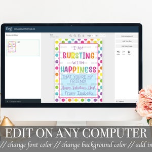 INSTANT DOWNLOAD | EDITABLE Starburst Kids Valentine's Cards | Bursting ...