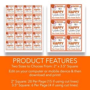 EDITABLE Basketball Valentine's Day Gift Tags | Swishing You a Happy ...