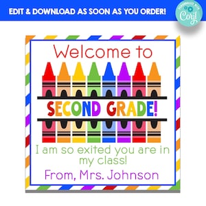 EDITABLE Welcome Back to School Treat Tag | Back to School Open House ...