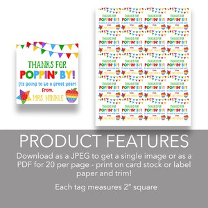 Editable Thanks for Poppin' by Welcome Back to School Tags | Pop It ...