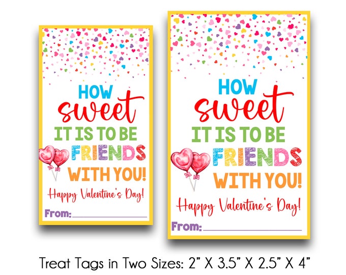 How Sweet It is to Be Friends With You Printable Valentine Gift Tags ...