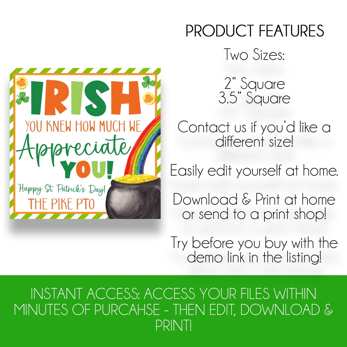 EDITABLE IRISH You Knew How Much We Appreciate You St. Patrick's Day ...