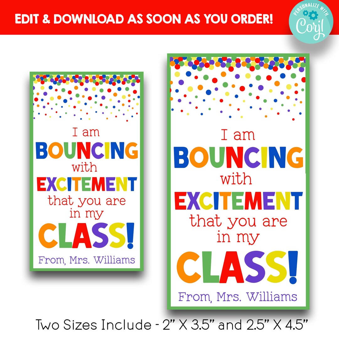 EDITABLE Bright Back to School Survival Kit Tags | I Am Bouncing With ...