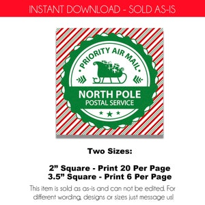 INSTANT DOWNLOAD | North Pole Christmas Shipping Labels | Santa Gift ...