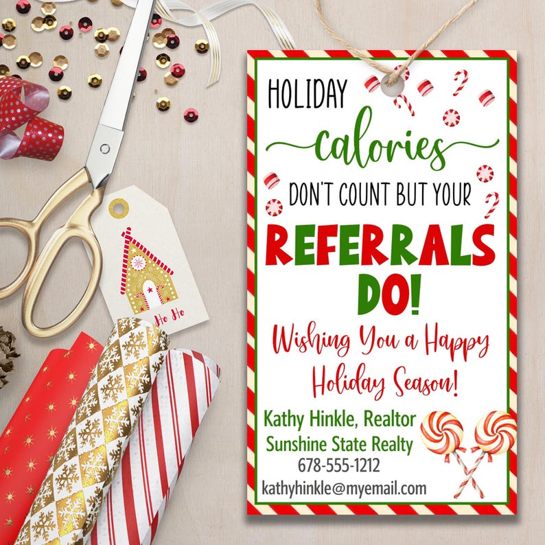 EDITABLE Calories Don't Count but Your Referrals Do Christmas Marketing ...