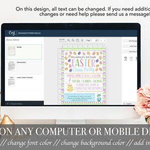 EDITABLE Easter Class Party Flyer School Easter Party Template ...