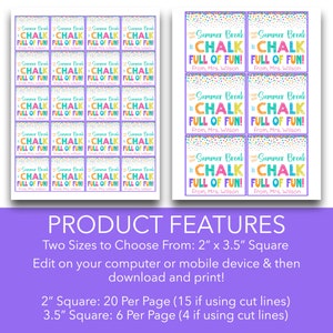 EDITABLE Pastel I Hope Your Summer Break is Chalk Full of Fun Square ...