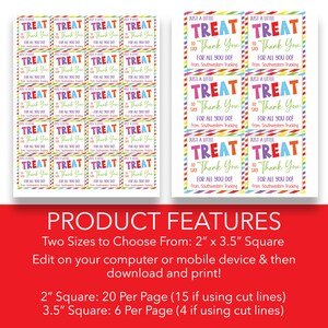 EDITABLE Just a Little Treat to Say Thank You for All You Do Square ...