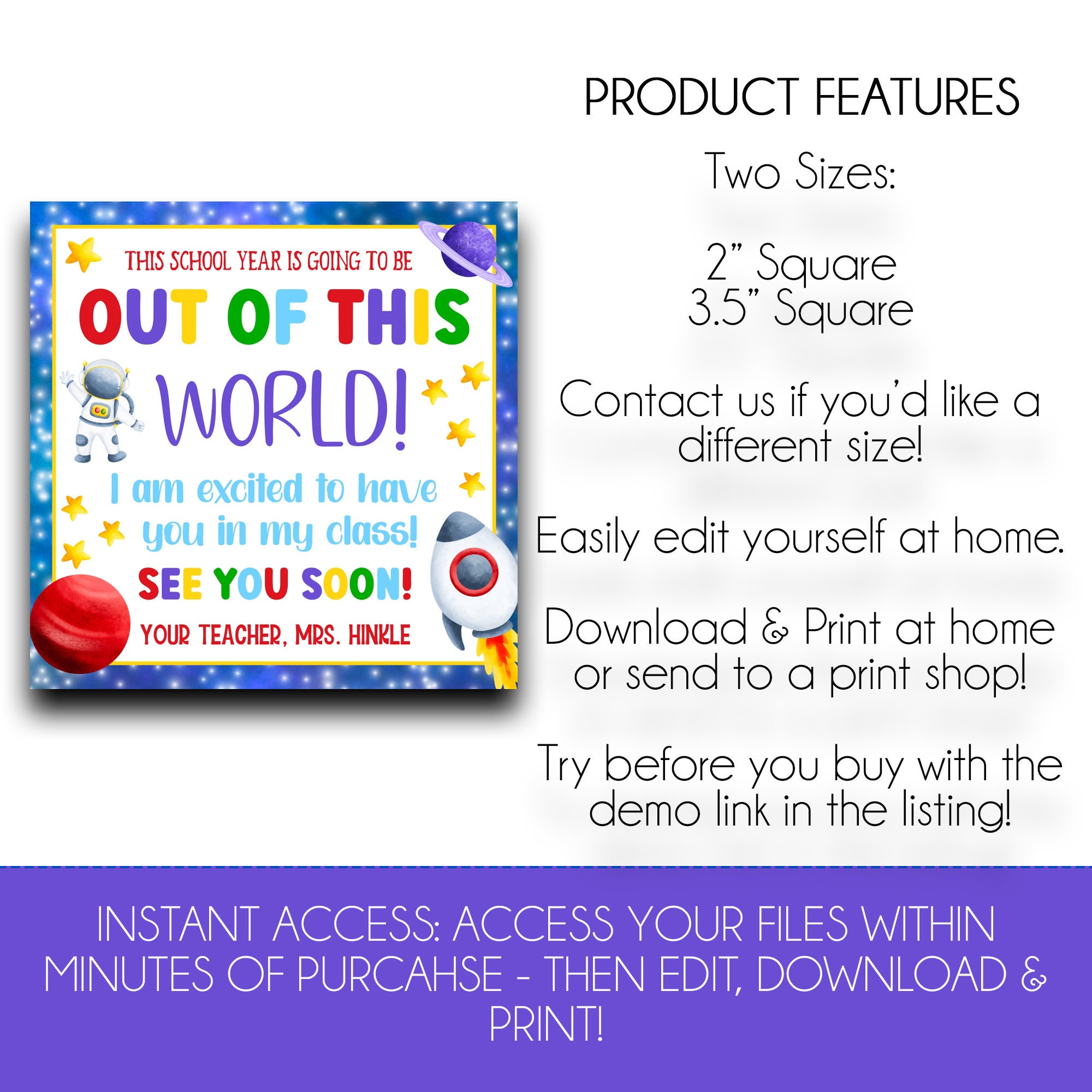 EDITABLE This School Year is Going to Be Out of This World Back to ...