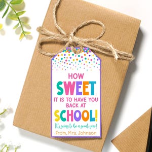 EDITABLE Pastel How Sweet It is to Have You Back at School Treat Bag ...