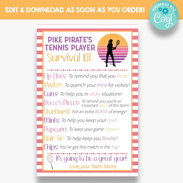 Tennis Survival Kit - Etsy