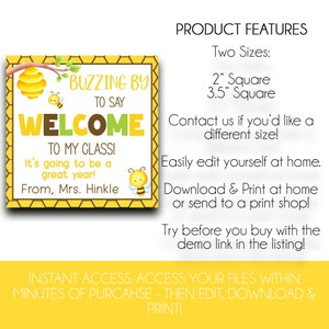 EDITABLE Buzzing by to Say Welcome to My Class Back to School Kid's ...