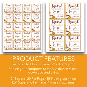 EDITABLE Burgundy Floral Thankful & Grateful for You Thanksgiving Gift ...