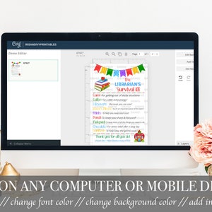 EDITABLE Librarians Survival Kit Tag | Librarian Appreciation Gift Idea ...