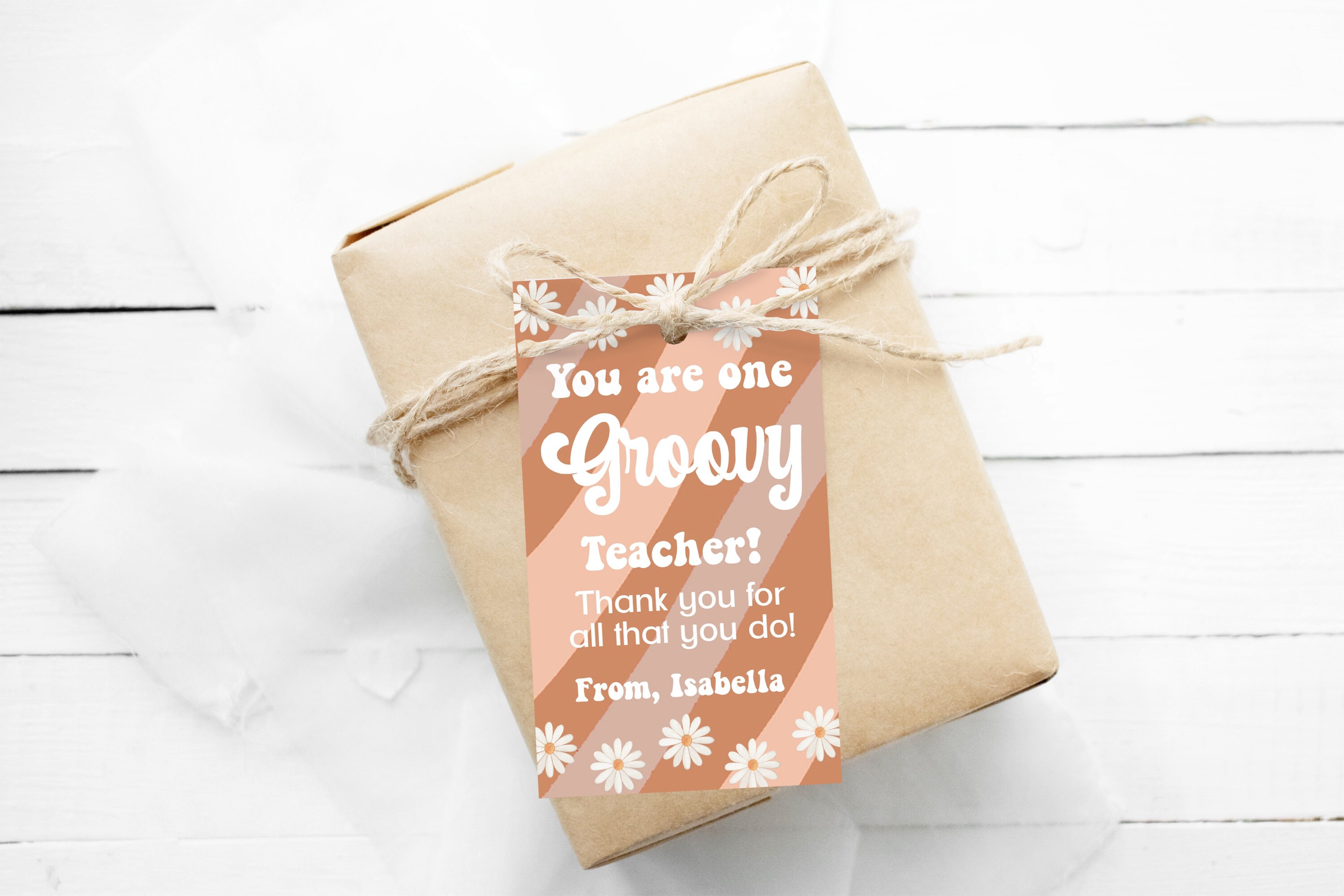 EDITABLE Groovy Teacher Thank You Tags One Groovy Teacher - Etsy