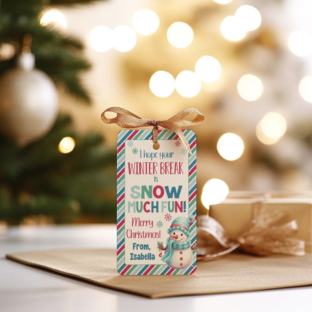 EDITABLE I Hope Your Winter Break is Snow Much Fun Kid's Gift Tags ...