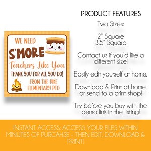 EDITABLE We Need S'more Teachers Like You Gift Tags | Teacher ...