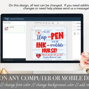EDITABLE You Hap-pen to Be an Ink-credible Nurse Thank You Tags | Nurse ...