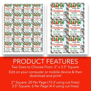 EDITABLE Soapin' You Have a Merry Christmas Square Gift Tags | Soap ...