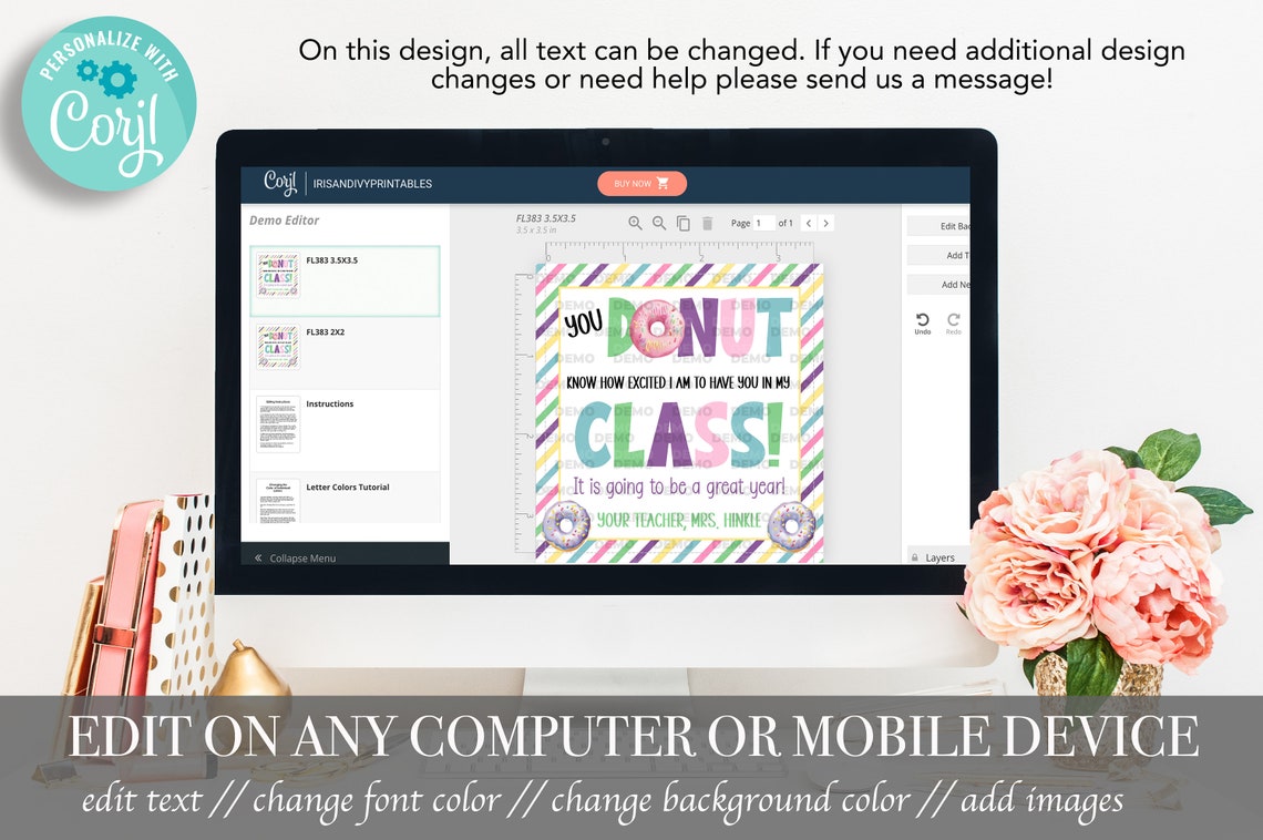 EDITABLE You Donut Know How Excited I Am to Have You in My Class Back ...