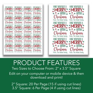 EDITABLE Square Have Yourself a Merry Little Christmas Gift Tags ...