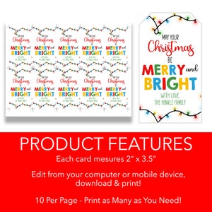 EDITABLE May Your Christmas Be Merry & Bright Gift Tag | Printable ...