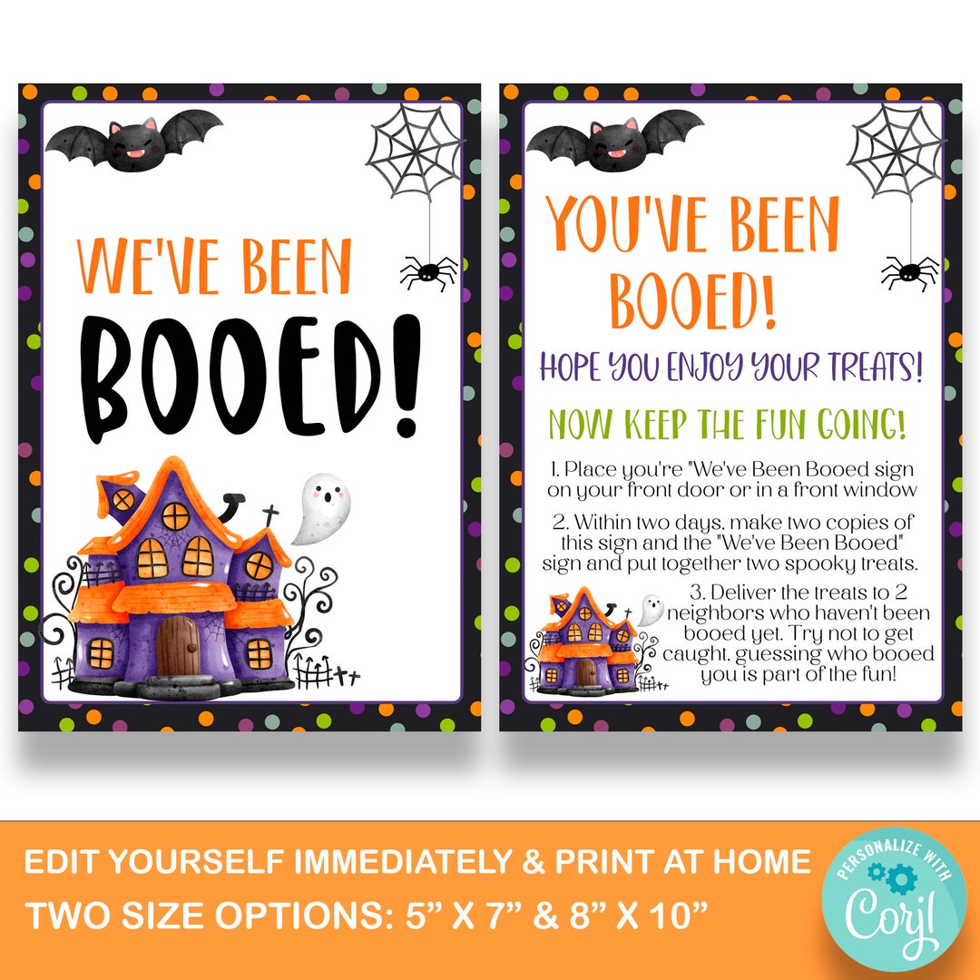 Editable We've Been Booed Halloween Game Printable Neighborhood ...