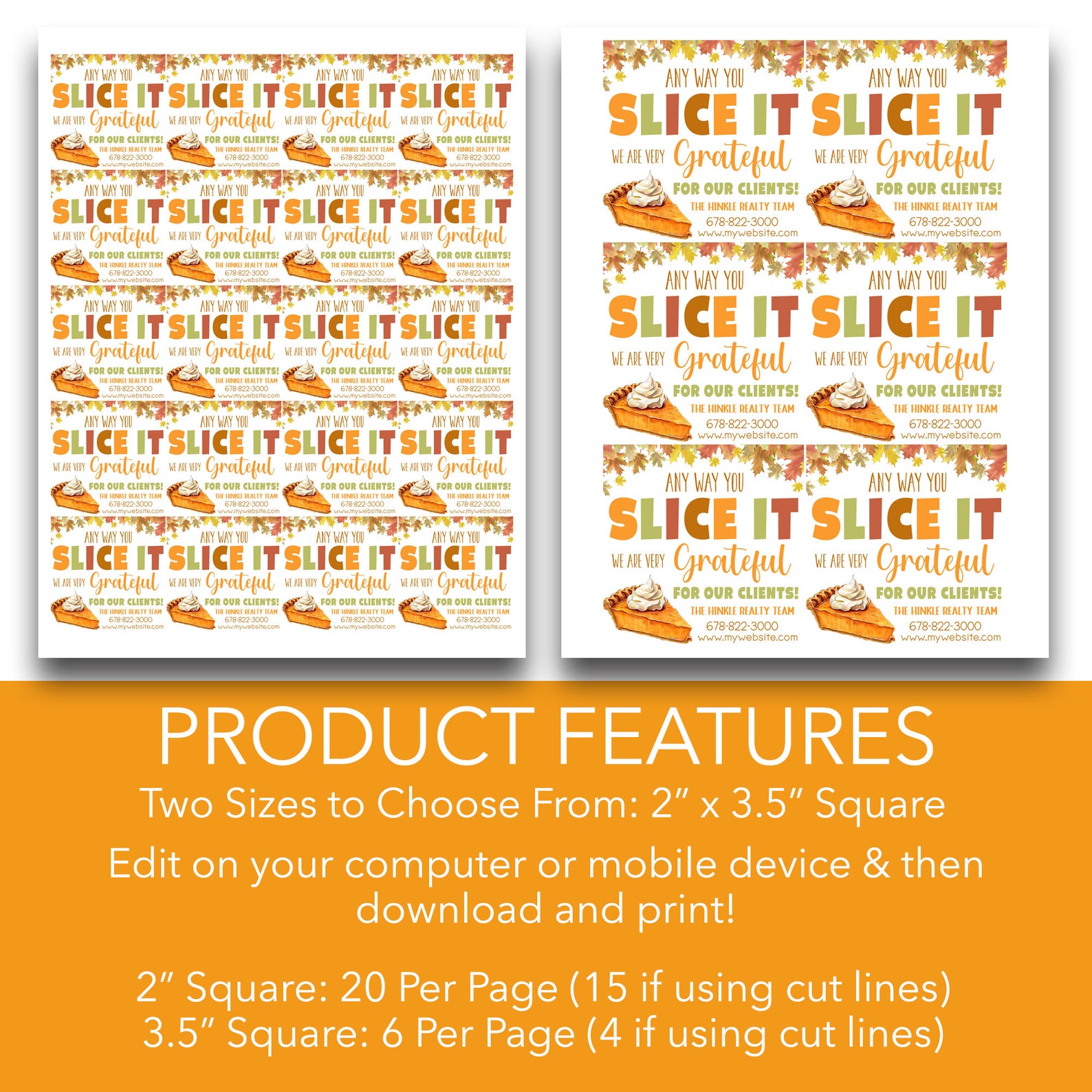 EDITABLE Any Way You Slice It We Are Grateful for Our Clients Square ...