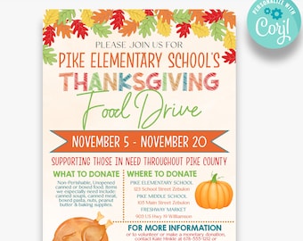 Community Thanksgiving Dinner Flyer Fall Event (Download Now) - Etsy