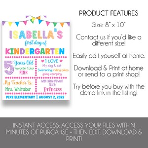 Editable Personalized First Day of School Sign | First Day of School ...