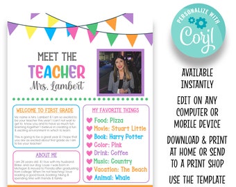 Meet the Teacher Editable Template Back to School Welcome - Etsy
