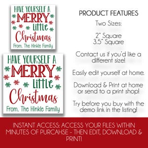 EDITABLE Square Have Yourself a Merry Little Christmas Gift Tags ...