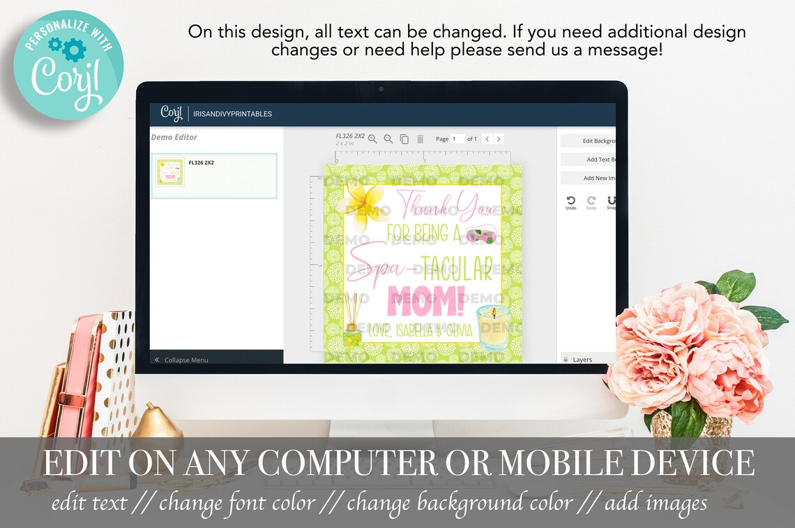 EDITABLE Thank You for Being a Spa-tacular Mom Gift Tags | Mothers Day ...