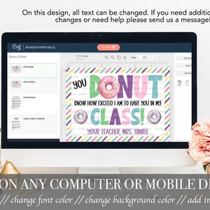 EDITABLE You Donut Know How Excited I Am to Have You in My Class ...