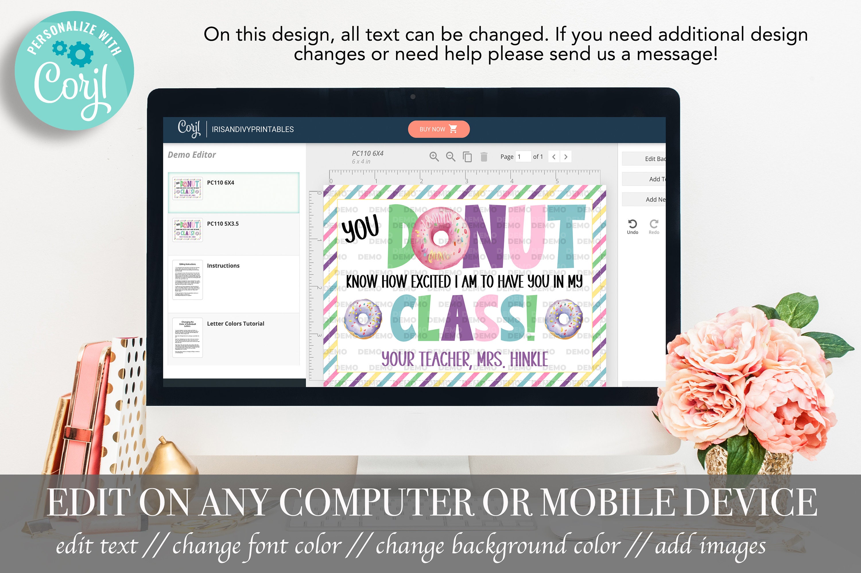 EDITABLE You Donut Know How Excited I Am to Have You in My Class ...