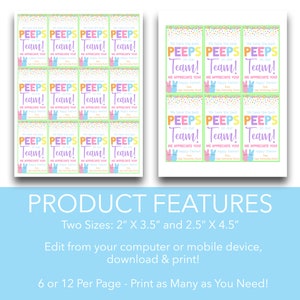 EDITABLE We Have the Best Peeps on Our Team Easter Appreciation Favor ...